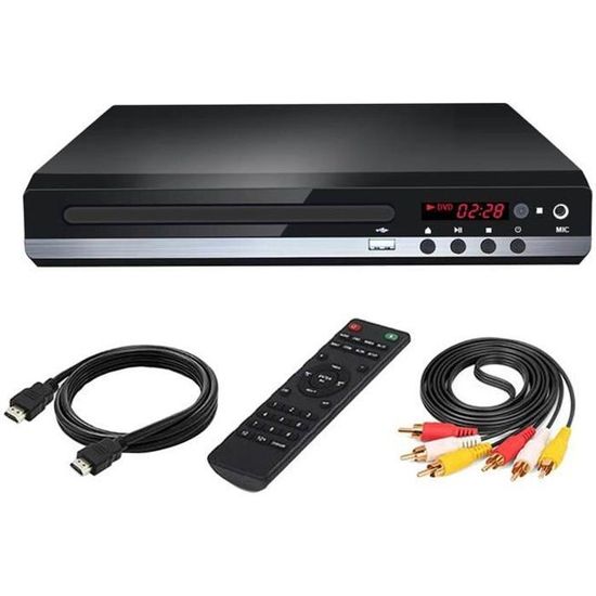 Lecteur DVD compact, entrée USB sans région, lecteur CD de sortie HDMI ...