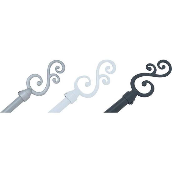 AJW-Tringle à Rideaux en métal Télescopique Extensible 160 à 300 cm avec Embouts déco\u2026 ...