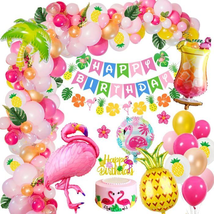 Décoration Anniversaire Tropicales Fille,Flamingo Kit Anniversaire ...