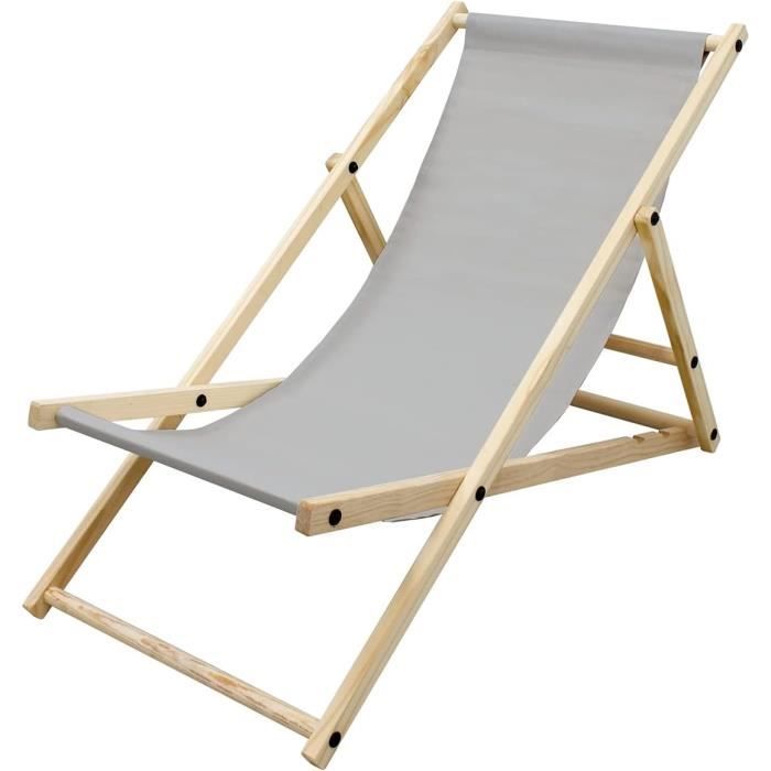 Ecd Germany Chaise Longue De Jardin En Bois De Pin - 3 Positions De Couchage - Jusqu'À 120 Kg ...