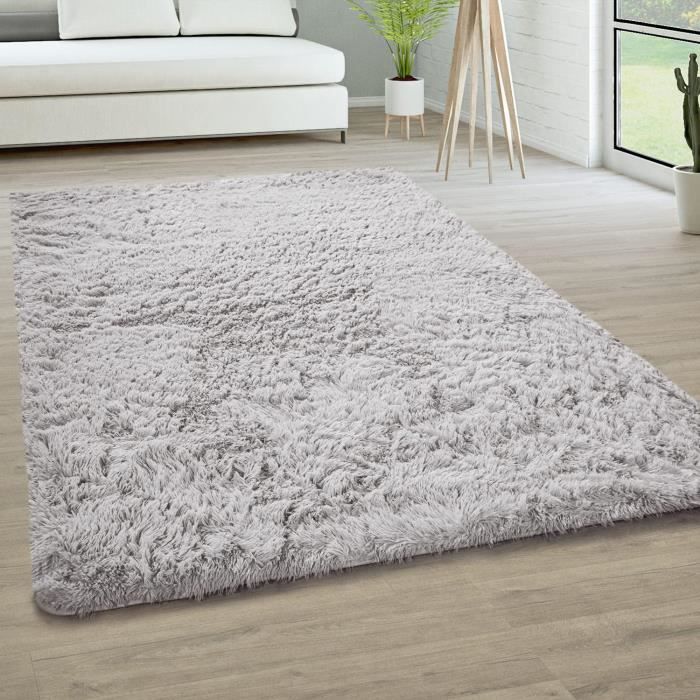 Tapis De Salon Poils Longs Fausse Fourrure Shaggy Moelleux Monochrome, Dimension:60X100 Cm ...