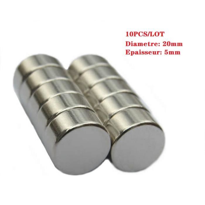 10PCS/LOT Aimants Rondes Magnets 20mm x 5mm Aimants Disques magnétiques ...