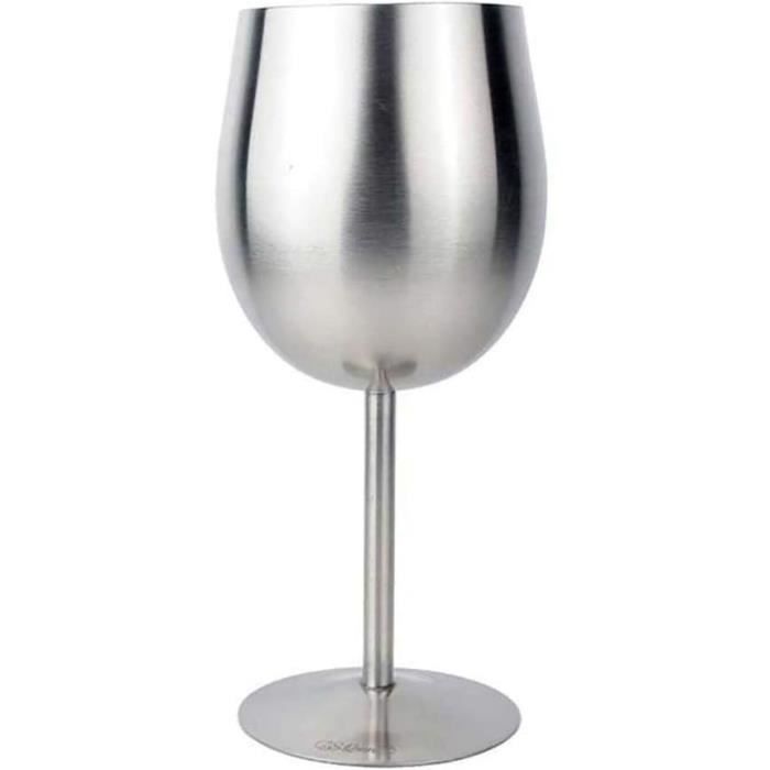 Verre à Vin Rouge Incassables en INOX, Verres à Vin en Acier Inoxydable ...