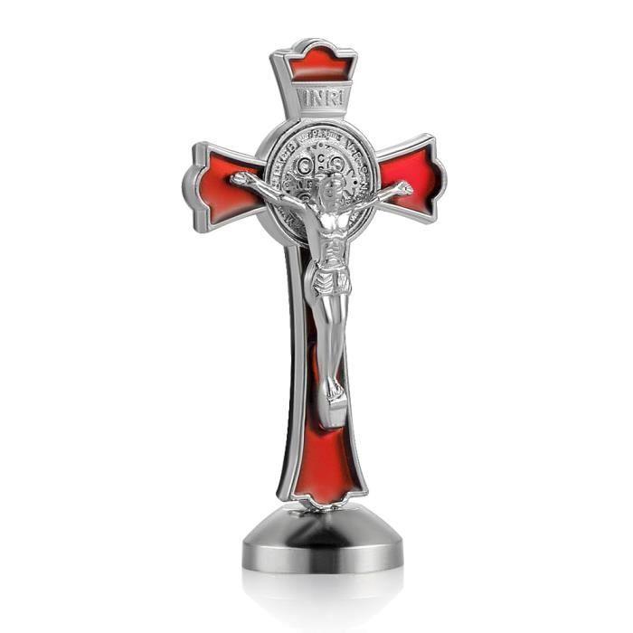 Rouge - Figurines en métal jésus Crucifix Christ INRI, ornements de ...