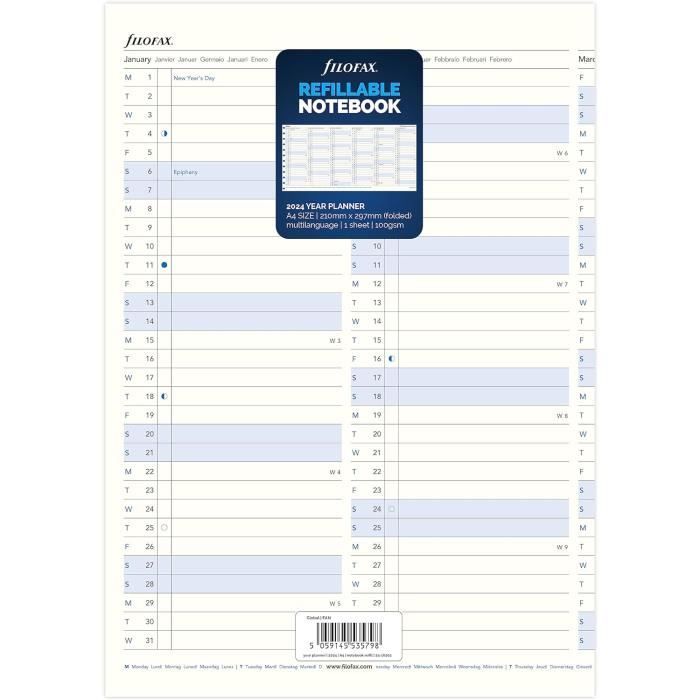 Calendrier A4 Notebook Planning Annuel 2024[u595] - Cdiscount Beaux ...