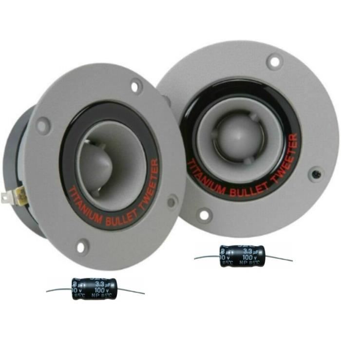Kit Set Pour Pyramid Tw18 2 Super Tweeters Gris De 150 Watts Rms Et 300 ...