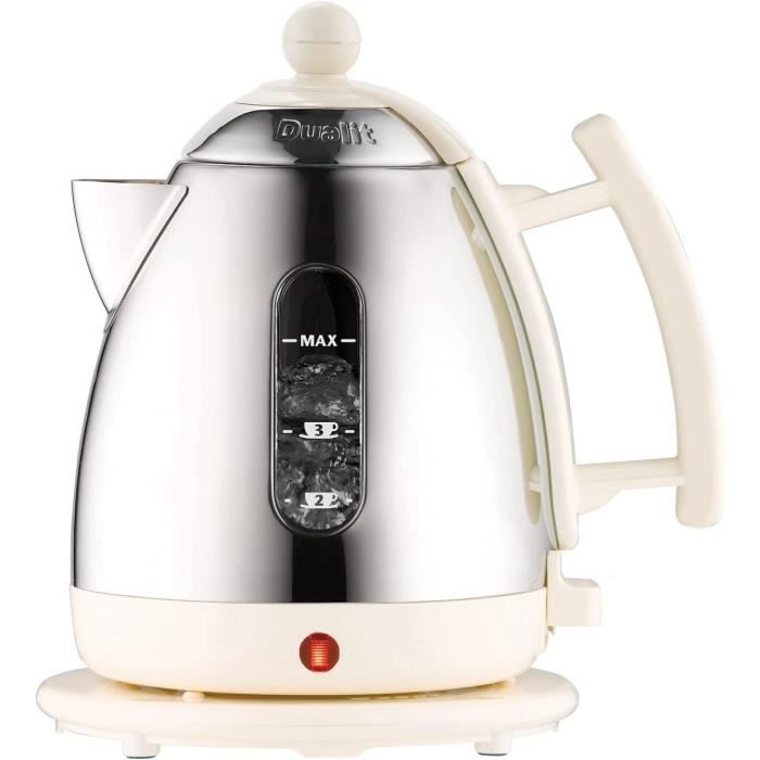 Bouilloire Electrique 1L DUALIT Lite Chrome Finitions Toile Blanche Double Fenetres de Mesure Cdiscount Electromenager