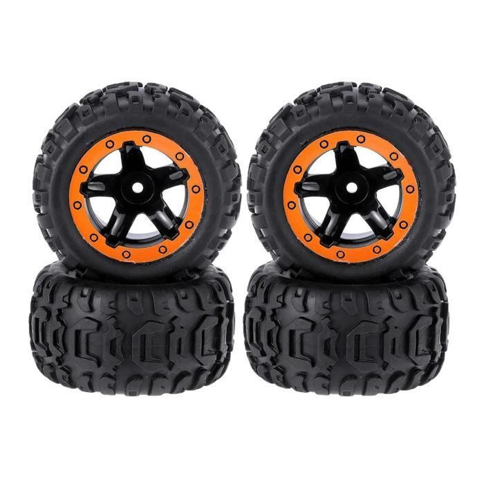 Lot de 4 roues et pneus RC 1/16 pour HBX 16889 16890 SG1602 chenille ...