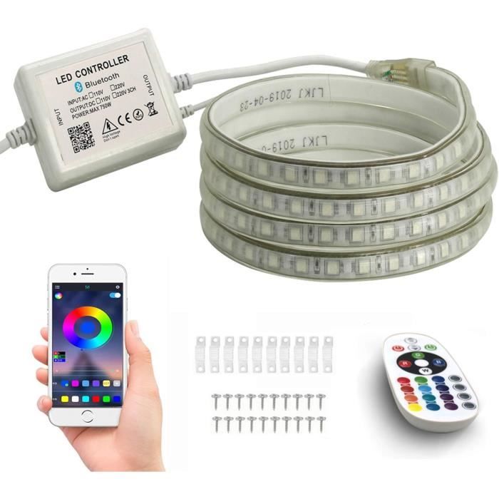 6M Ruban De Led Rgb, Bande De Contrôle Bluetooth, Bandeau Lumineuse ...