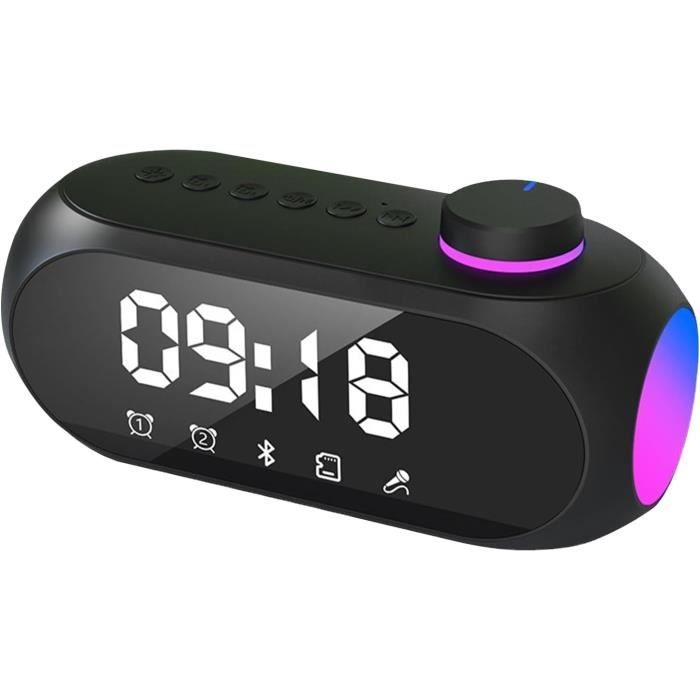 Enceinte Bluetooth Avec Lumière Rgb Et Double Réveil, Boîte À Musique ...