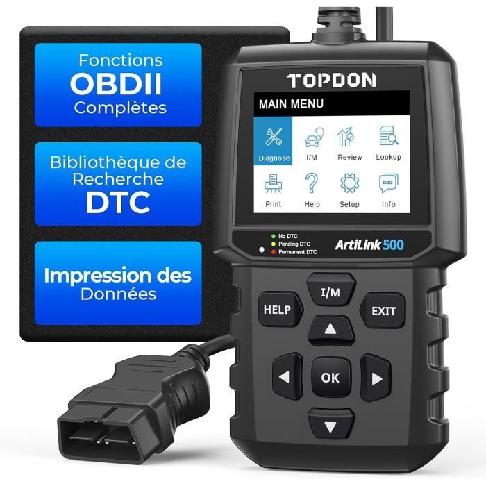 TOPDON AL500 Outil Diagnostic Voiture, Lecteur Code Moteur, Fonctions ...