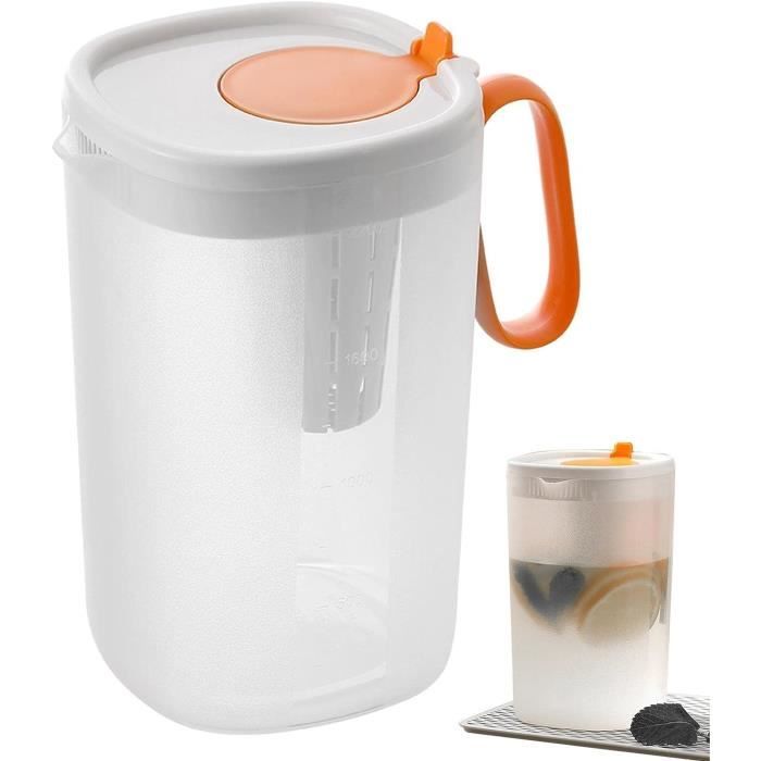 Pichet à boisson avec couvercle, Pot de jus de limonade 2,2 L avec ...