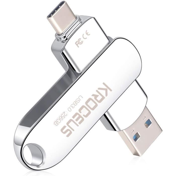 256 Go Clé USB Type-C Double connectique 2 en 1 Micro USB 3.0 Pivotant ...