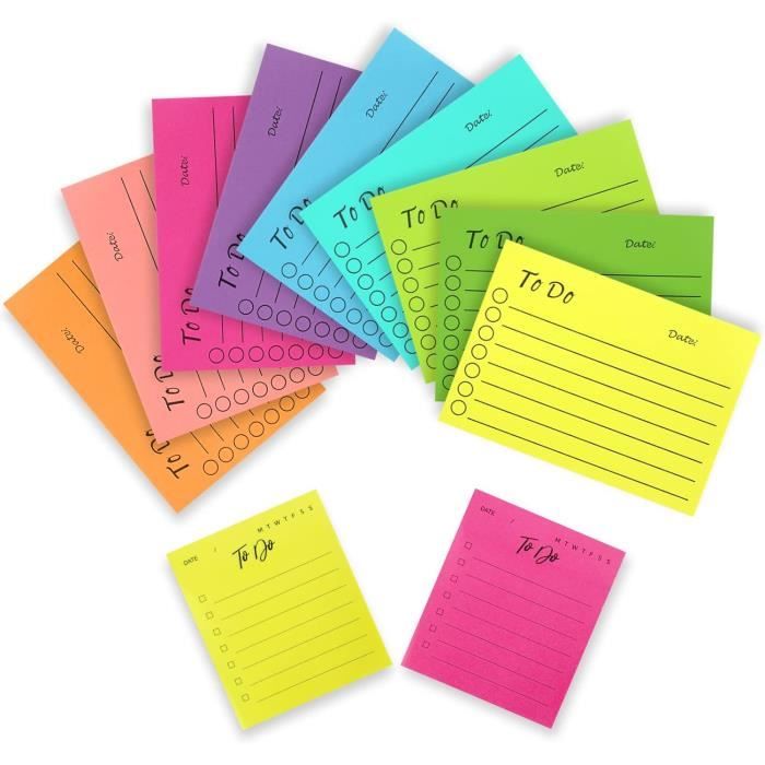 Notes Autocollantes 11 Pcs Notes Autocollantes Lignées, 590 Feuilles To ...