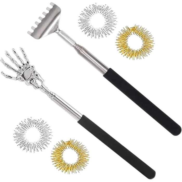 Gratte dos, 2 Pcs Gratte-dos Télescopique et 4 Pcs Anneau de Massage ...