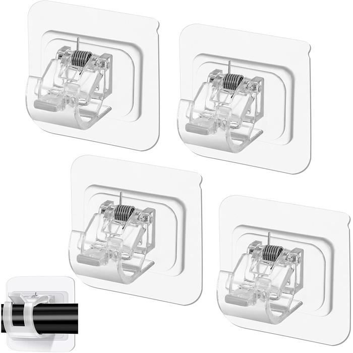 Accroche Crochet Rideau sans Percage,Lot de 4 Tringle A Rideaux Support ...