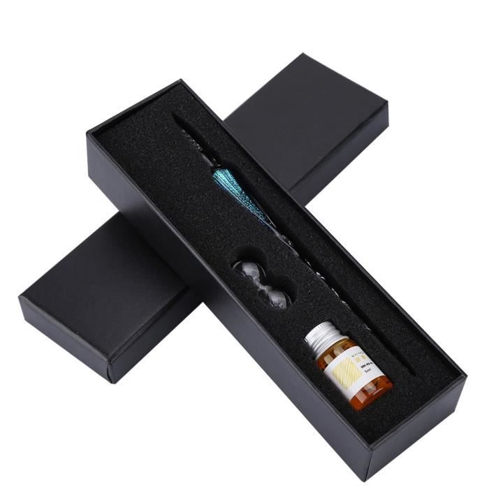 JIA Crystal Starry Sky Glass Dip Pen Stylo à plume Signature Ink Pen ...