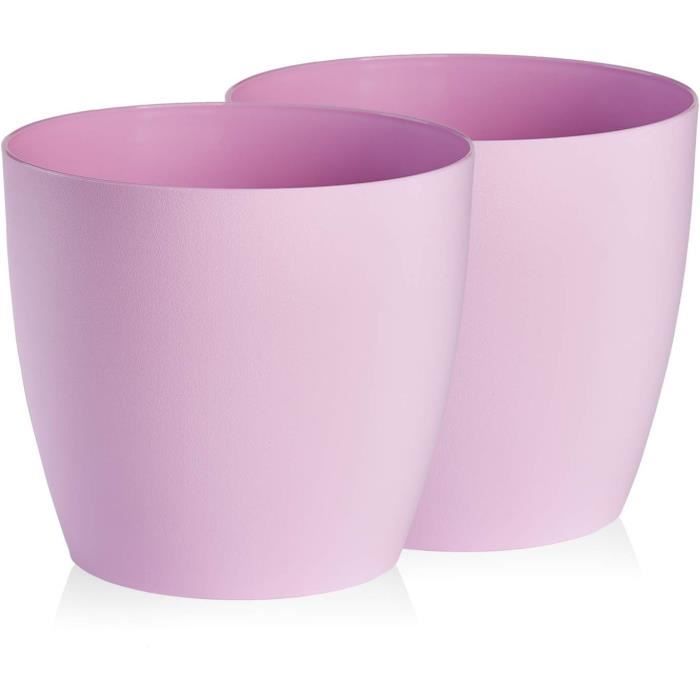 Pot De Fleurs, Pot De Plantes En Plastique, Lot De 2, Forme Ronde ...