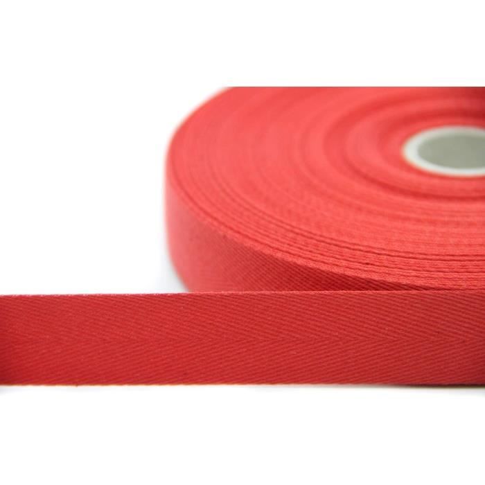 Rouleau De 50 M De Ruban Sergé De 10 Mm De Large En 76 % Coton (Rouge ...