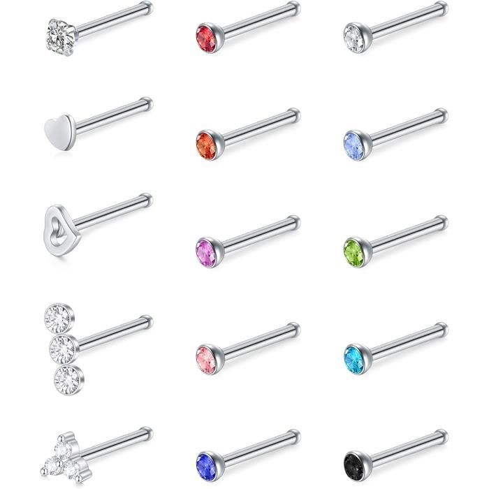 22G Piercing Nez Anneau De Nez En Acier Chirurgical 0.6Mm Nez Piercing ...