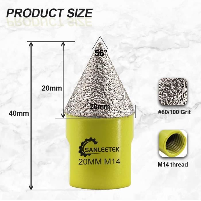 Mèches De Chanfrein Diamanté 20Mm Fraise Carrelage Pour Façonnage ...