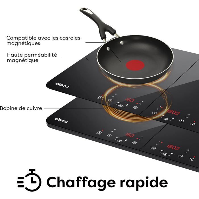 Cbtih2 Tables De Cuisson 2 Feux 3500W - Plaque À Induction Portable ...