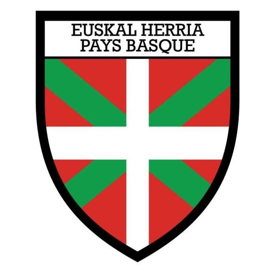 Blason Euskal Herria Pays Basque drapeau couleur autocollant sticker logo35 (Taille: 17 cm ...