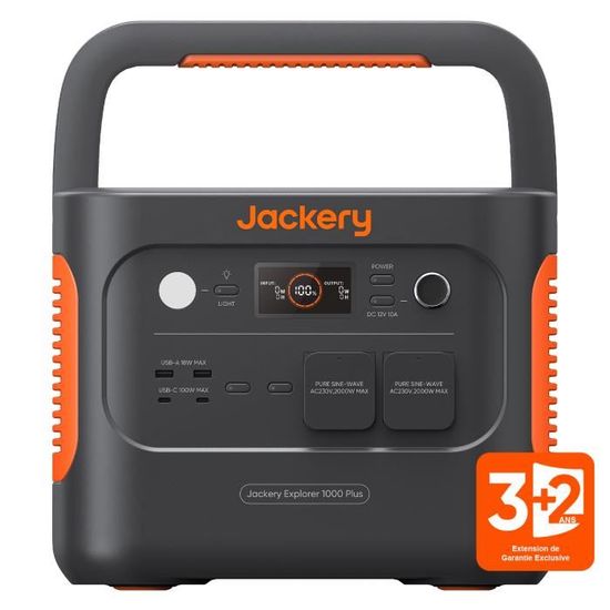 Jackery Explorer Generateur Electrique Portable 1000 Plus, Batterie LiFePO4 1264Wh avec 2x 2000W ...