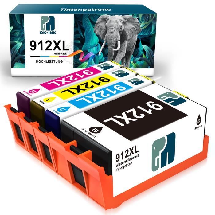 OK-INK 4 Cartouche d'encre Compatible avec HP 912XL pour HP OfficeJet ...