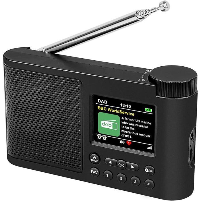 Radio DAB Portable Numérique FM avec Bluetooth – Batterie Rechargeable ...