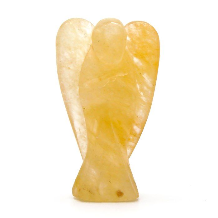 Ange en pierre précieuse sculptée à la main - Aventurine jaune- Vendu ...