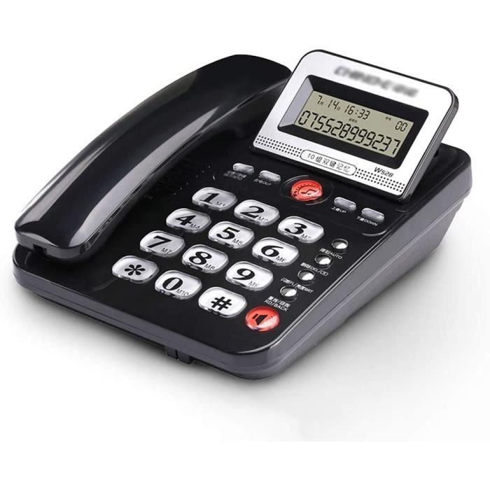 Téléphone Filaire Avec Identification De L'Appelant-Affichage Led Réglable-Numérotation Mains ...
