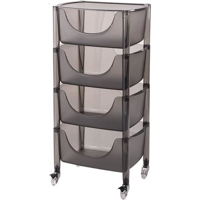 Chariot De Rangement Desserte À Roulettes Chariot Mobile À 2-4 Niveaux ...
