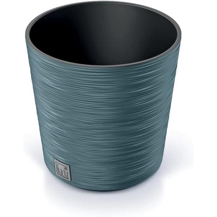 Pot De Fleurs Rond Aspect Bois Et Grain 30 Cm Bas Pour Intérieur Ou ...