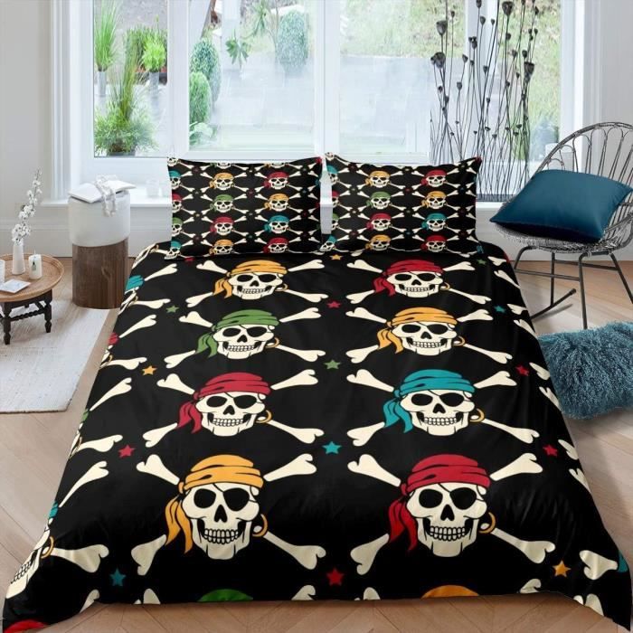 Garçons Skull Pattern Parure Housse De Couette Enfants Teens Pirate ...