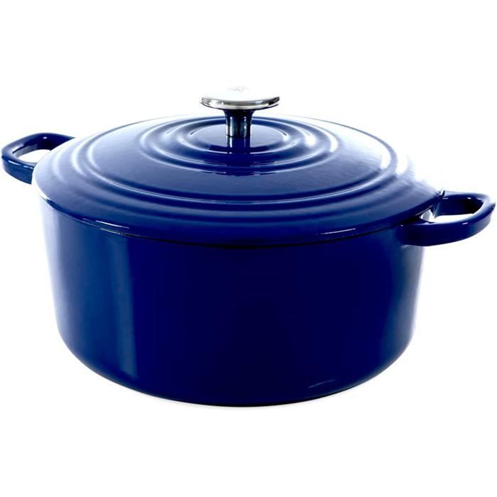 Cocotte en Fonte Émaillée avec Couvercle, adapté à tous les types de ...