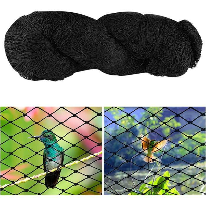 Filet Anti Oiseaux Noir, 7.5m X 15m Filet Protection Oiseaux, Filet de Protection Contre Les ...
