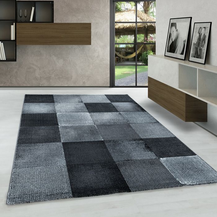 Tapis de salon design moderne à poils ras, facile d'entretien, tapis ...
