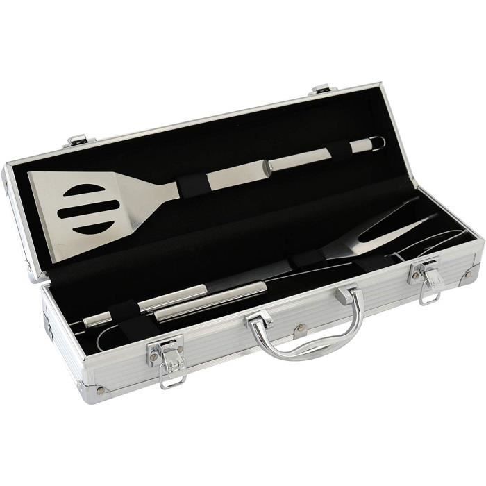 Acier Inoxydable Kynast Barbecue Couverts Mallette en Aluminium 3 ...