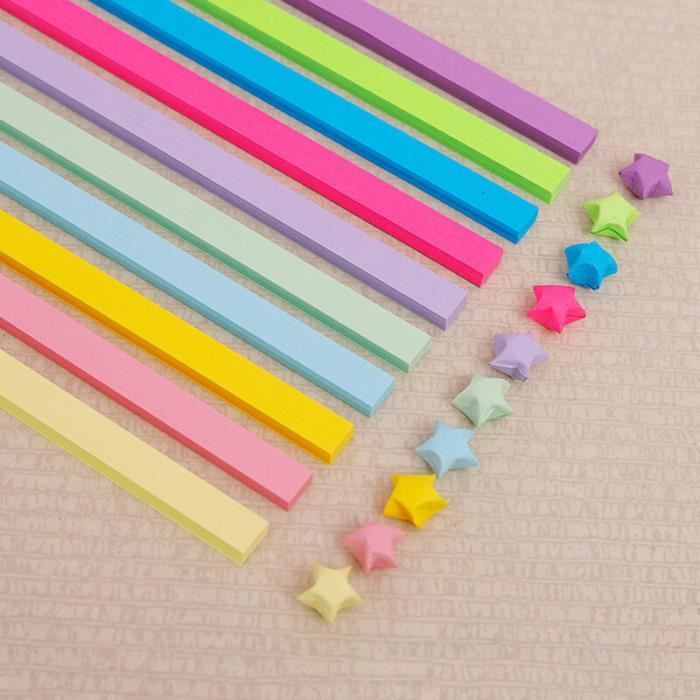 Papier à plier,Bandes de papier Sakura Origami étoiles porte-bonheur ...