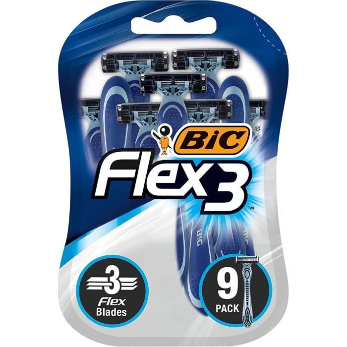 BIC Flex3 Rasoirs Jetables pour Homme (Tête Pivotante - 3 Lames) - Lot ...