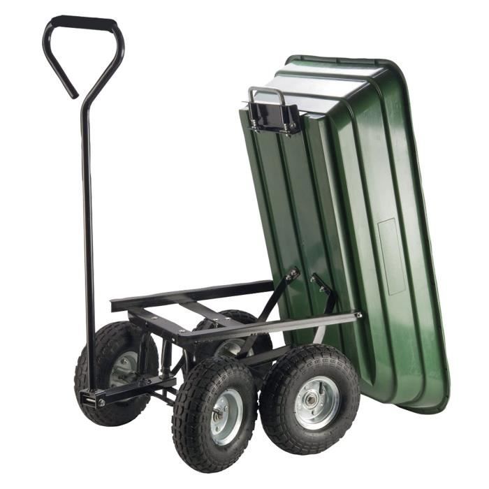 GREENGERS Chariot remorque de jardin 75 L - Cdiscount Jardin