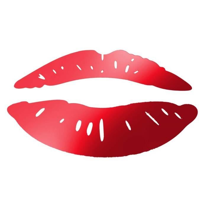 Dilwe Autocollant à lèvres mural en miroir en forme de lèvre 3 ...