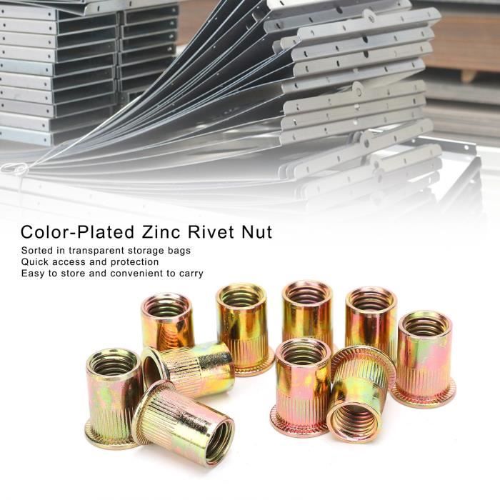 ROM Crou À Rivet En Acier Crou À Rivets En Acier, 100 Pièces Écrou À Rivets Mixte En Acier Au ...