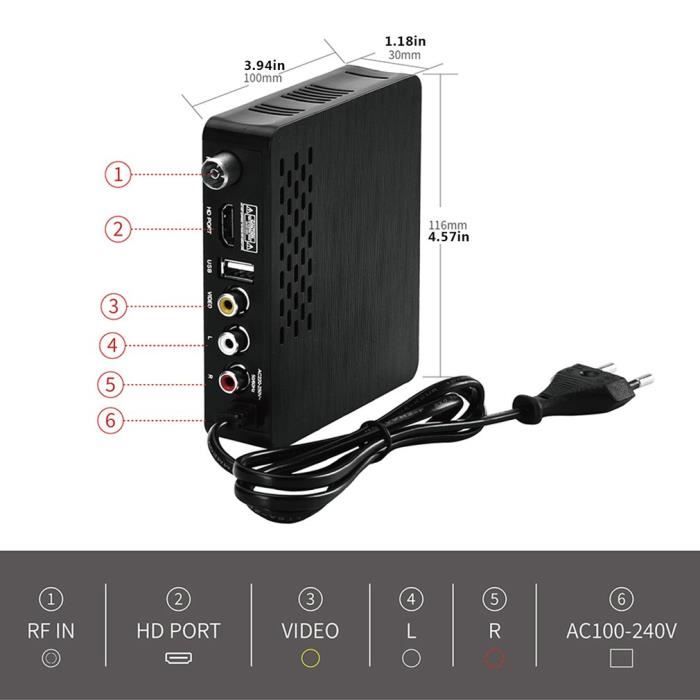 Décodeur de télévision numérique HD multilingue noire-PL - Cdiscount TV ...