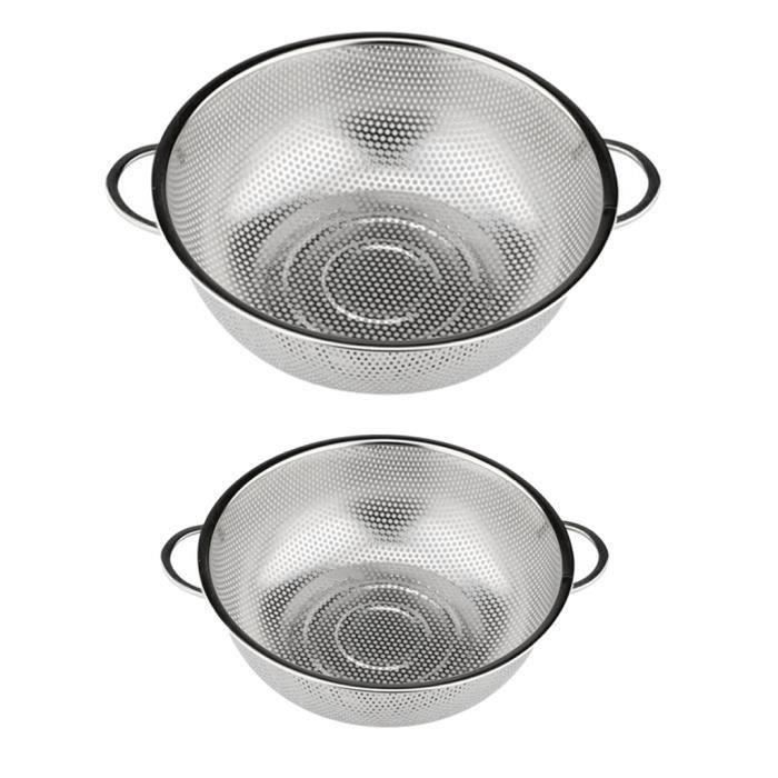 Passoire Tamis Alimentaire en Acier Inoxydable pour Cuisine - Lot de 2 ...