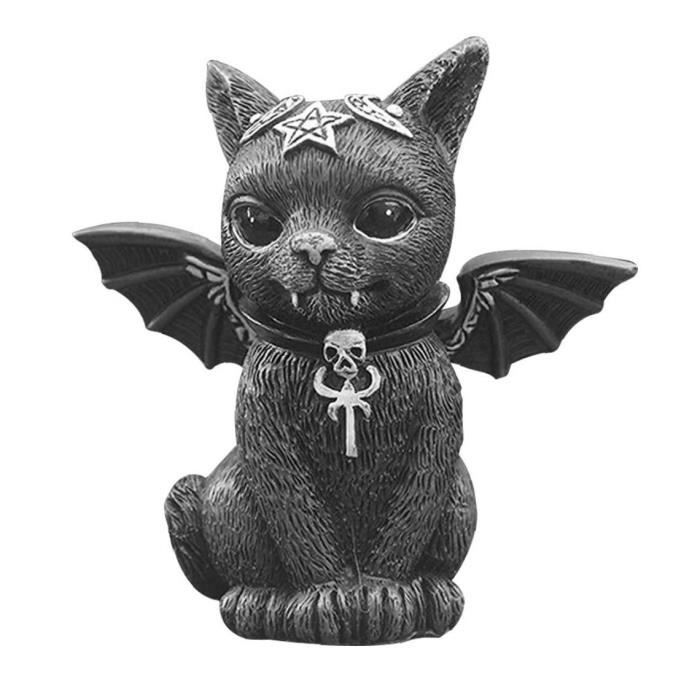 Statue de chat noir Halloween Magic occult Devil Cat Statue Gothic ...