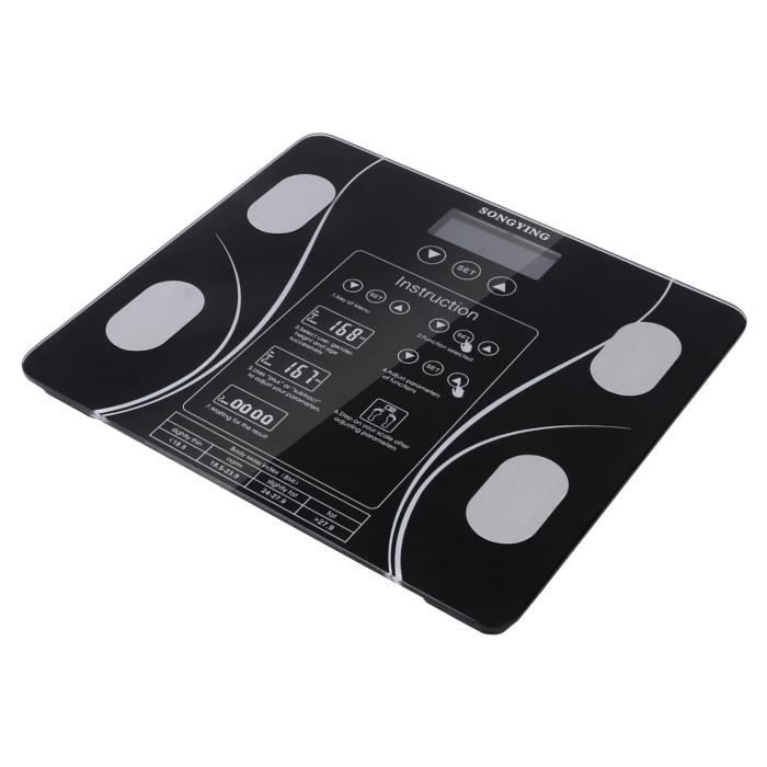 Poids Échelle Balance Échelle Graisse Échelle Numérique Échelle Noir ...