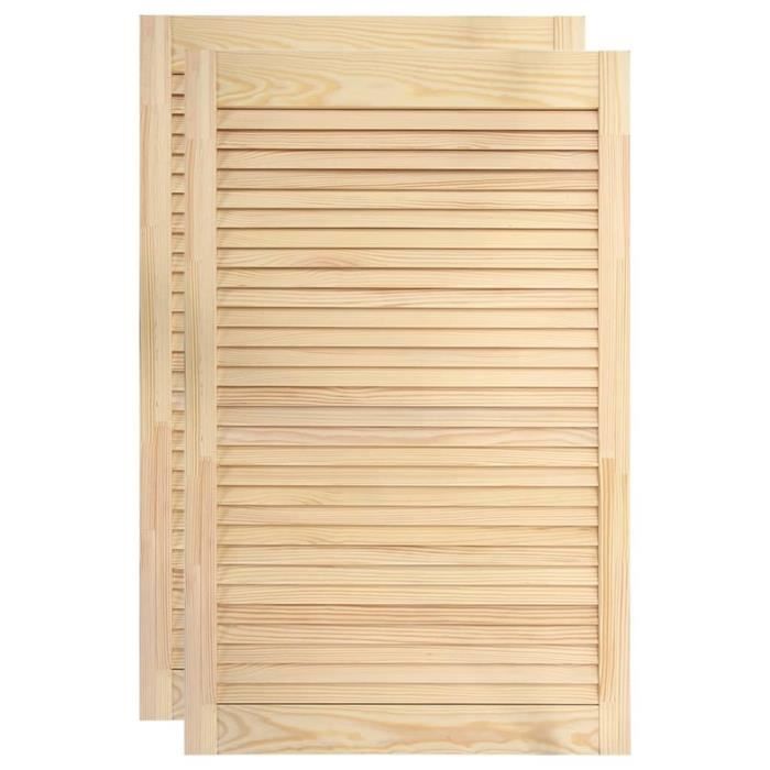 Portes à persiennes - VIDAXL - 2 pcs - Bois de pin massif - 99,3x59,4 ...