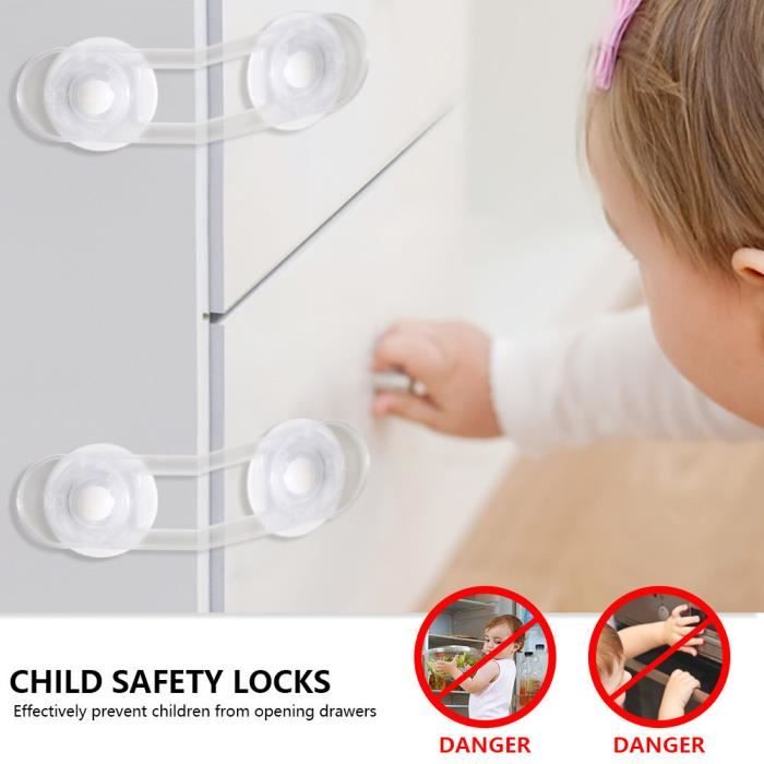 8 Sécurité enfant placard + 4 Protections d'Angles, Sécurité Serrures ...